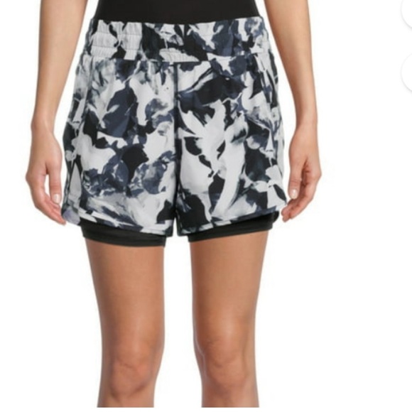 Avia | Shorts | Avia Womens Running Shorts With Bike Liner Black White ...